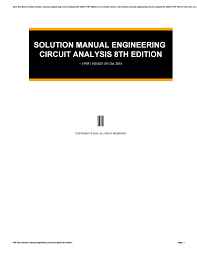 روابط تحميل engineering circuit analysis hayt 8th manual solutions - كتابلينك